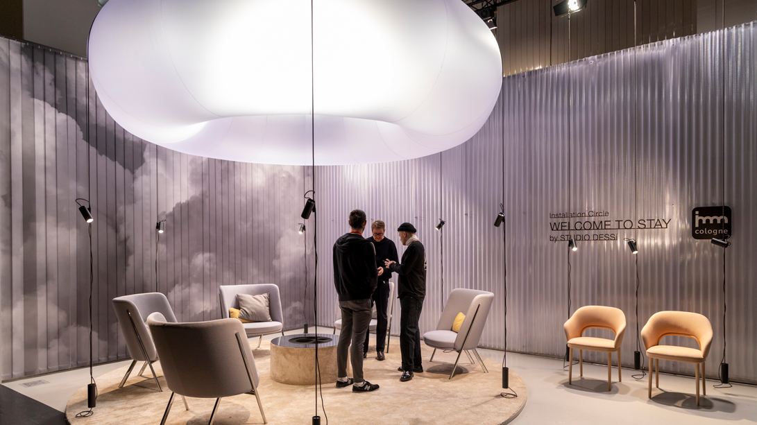 Installation Circles at imm cologne 2024: Studio Dessí "Welcome to Stay"